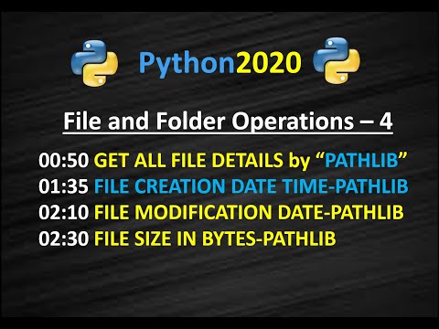 Python Path Lib | Pathlib File Creation time | Pathlib File Modification time | Pathlib File Size