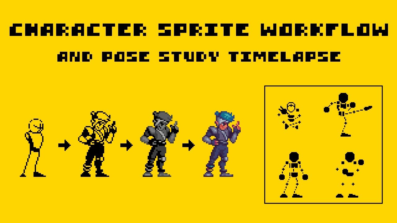 My Character Sprite Workflow (and Pose Study Timelapse!)