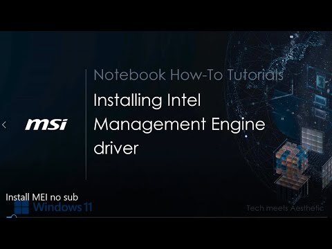 MSI® HOW-TO install Intel Management Engine driver