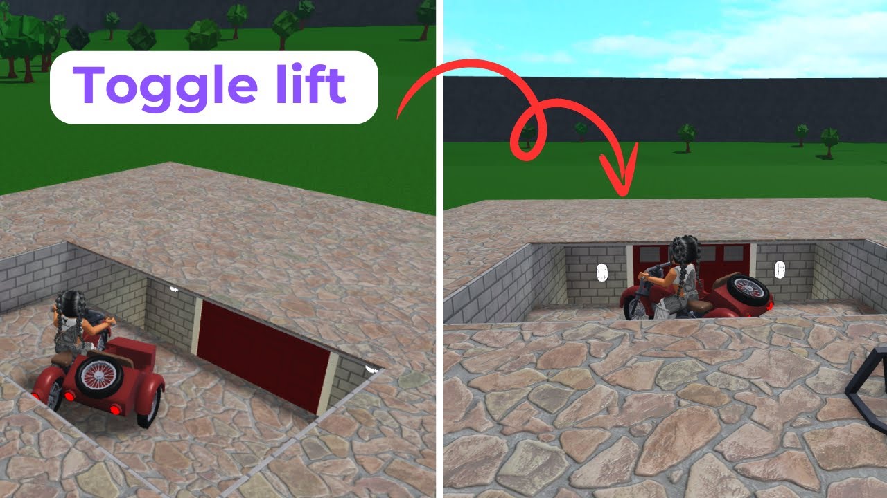 Bloxburg BASEMENT *working* GARAGE CAR LIFT | BUILD HACK TUTORIAL