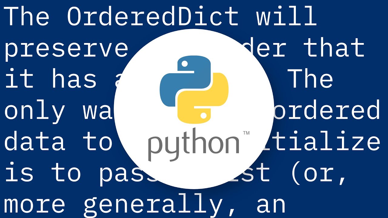Right way to initialize an OrderedDict using its constructor such that it retains order of initial d