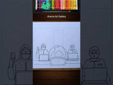 Safer Internet Day Drawing Easy | Computer Security Day Drawing | Cyber Safety Day Drawing