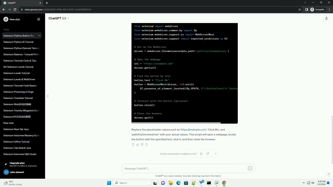 selenium python find button by text