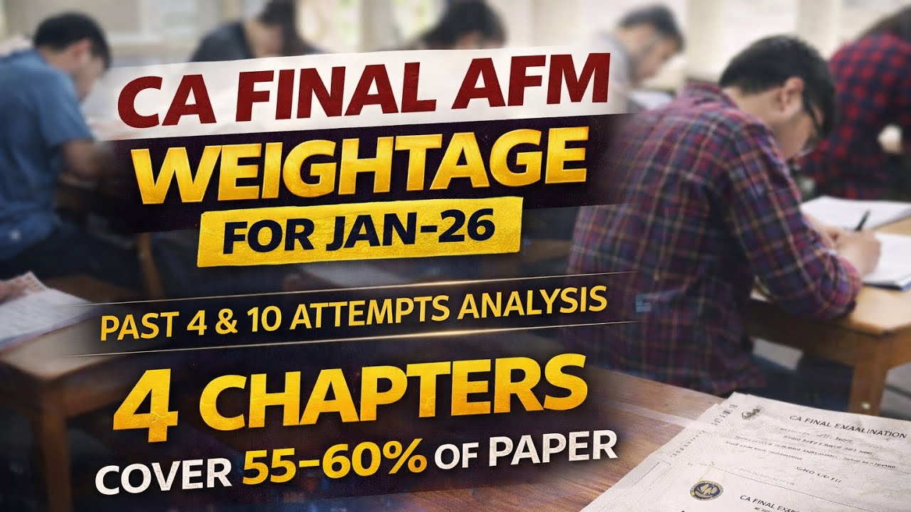 CA Final AFM Weightage Jan 2026| 4 Chapters = 60% Past 4 & 10 Attempts Analysis CA Final AFM.