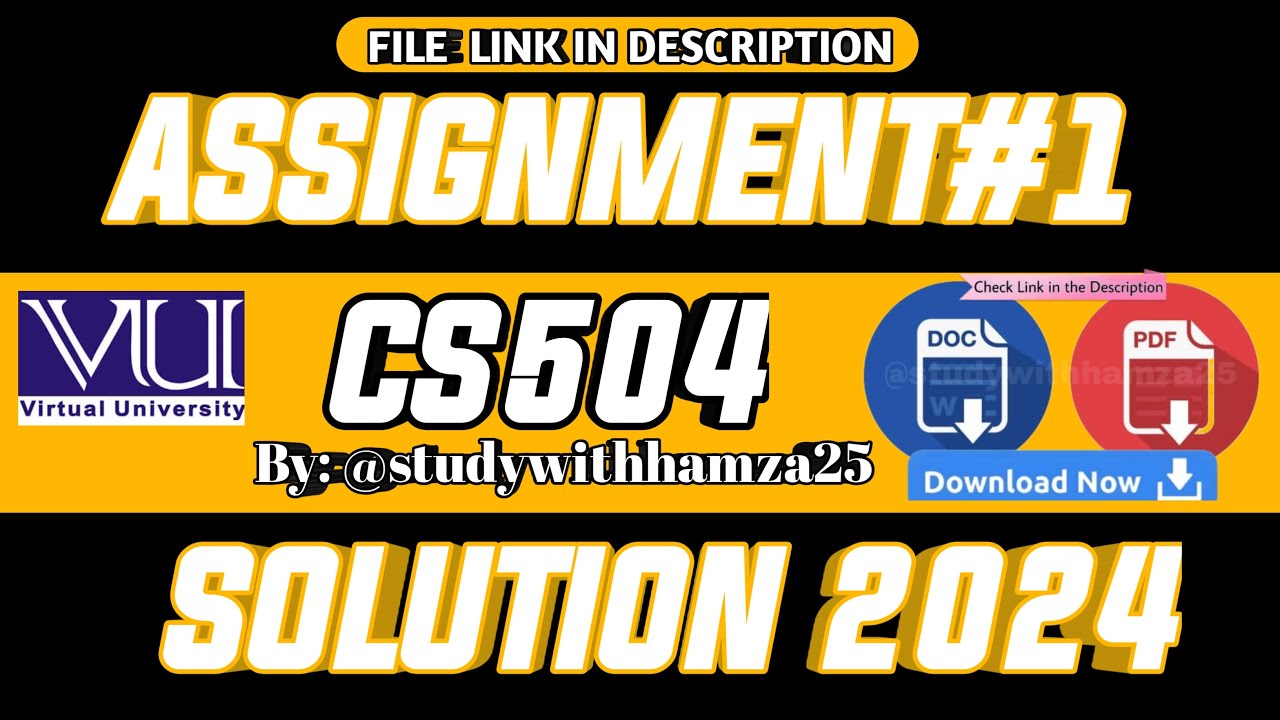 CS504 Assignment No 1 Solution 2024 | CS504 Assignment 2024 Solution | 2024 SOLUTION | CS504 |