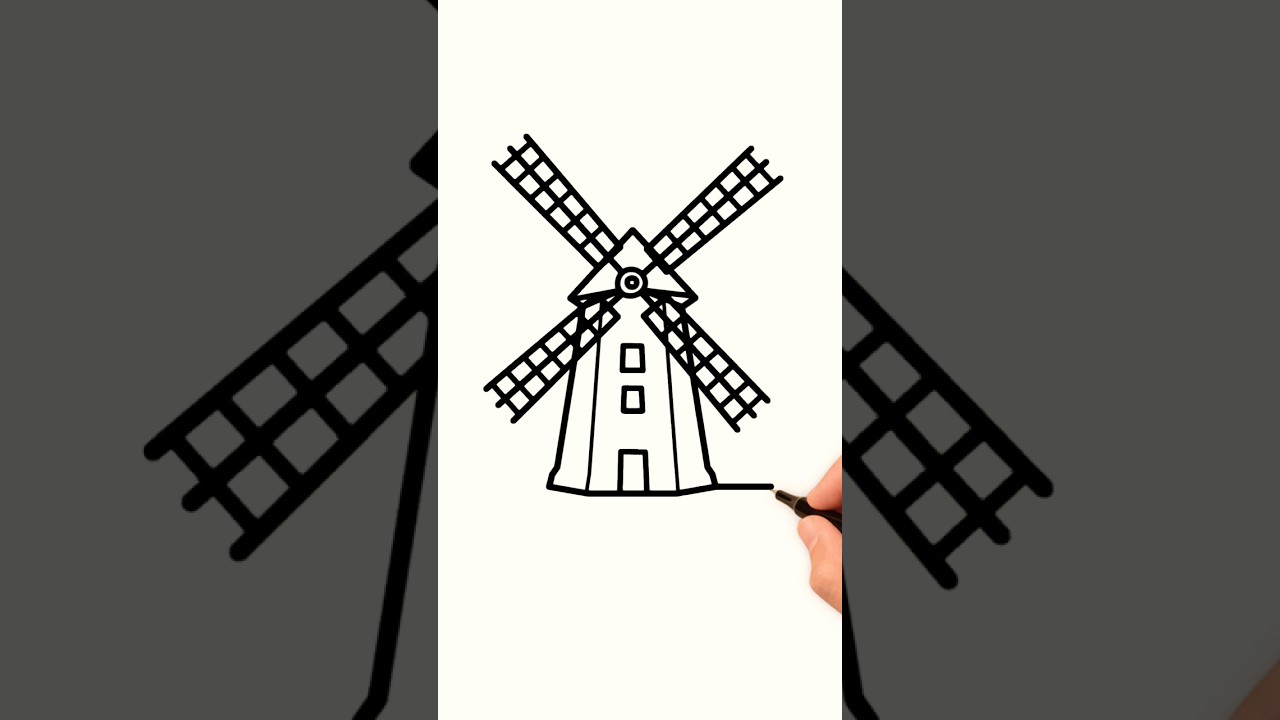 windmill drawing easy | windmill drawing with colour | windmill drawing easy step by step #trending