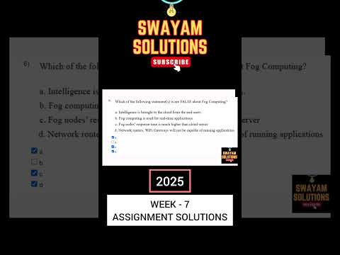 Cloud Computing Week 7 Assignment Solutions | SWAYAM NPTEL | JAN-MAY 2025 | SUBSCRIBE