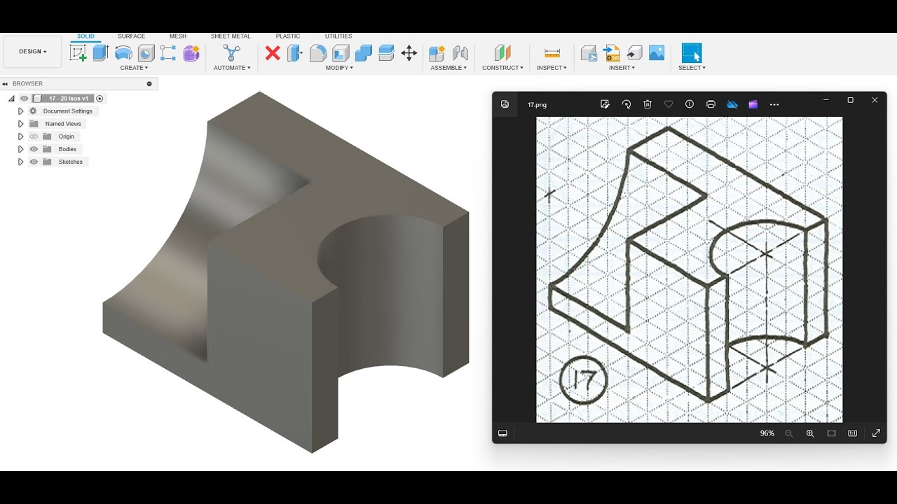 Autodesk Fusion Tutorial - 3D Modeling - 20 Isos Project - Solid Model #17