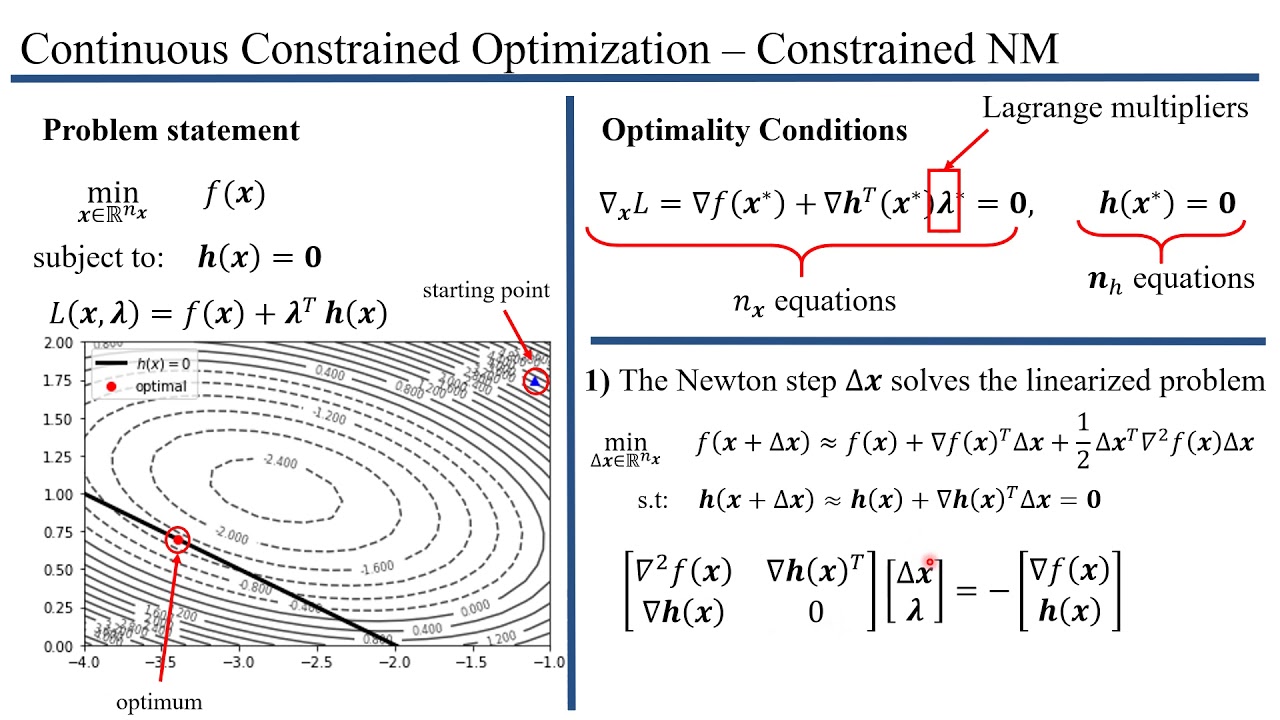 Newton's Method for constrained optimization problems