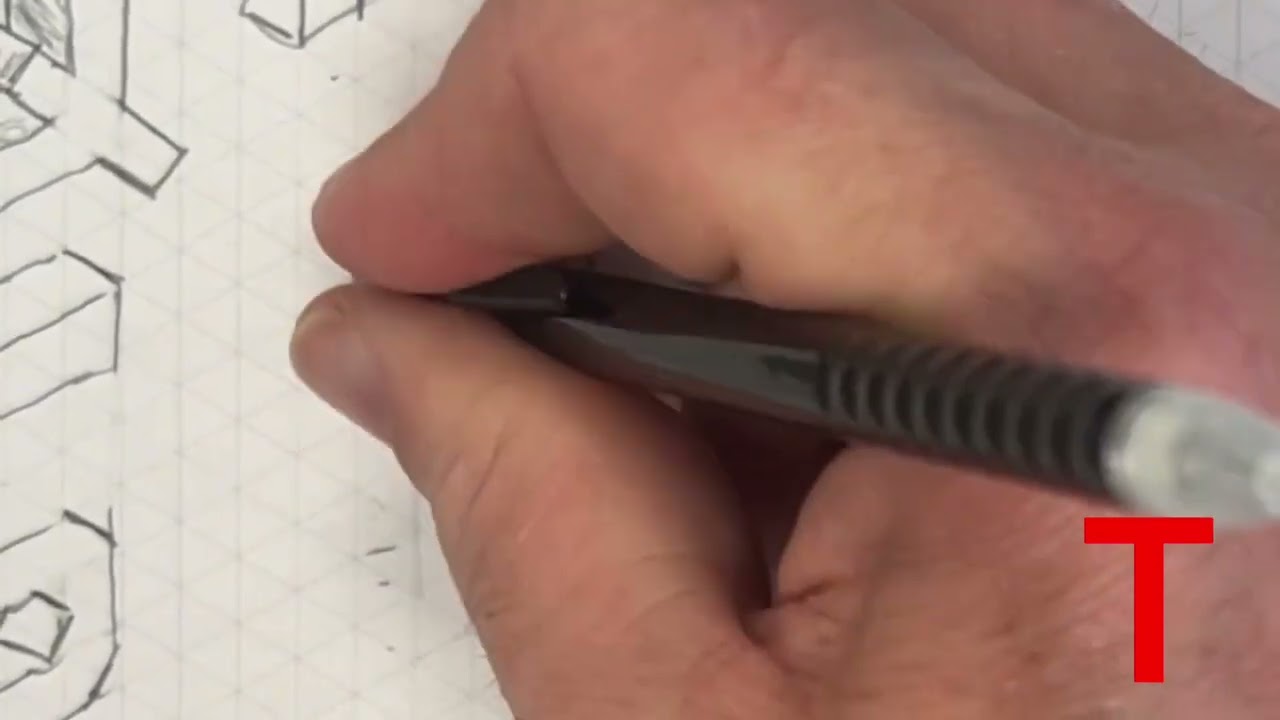 T - How to Sketch the Letter T on isometric graph paper.
