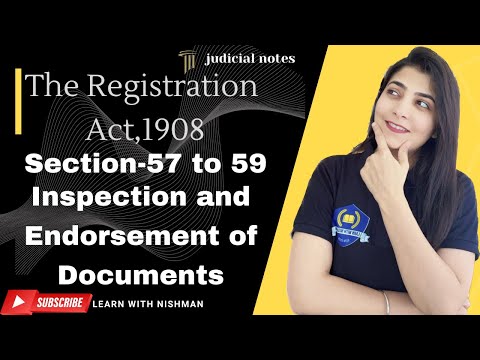 The Registration Act, 1908: Section 57-59 (Inspection and Endorsement ...