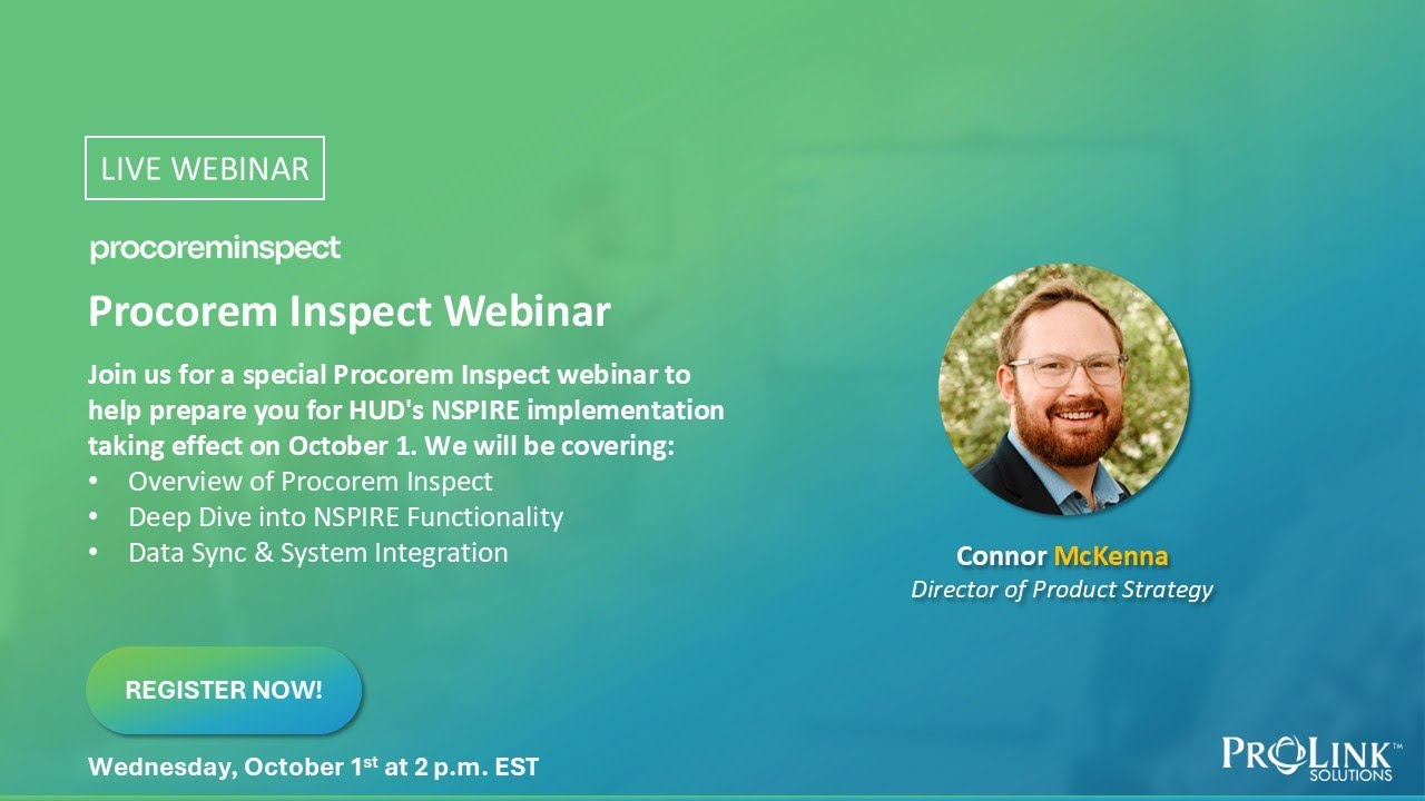 ProLinkHFA Webinar 2025 - Procorem Inspect Webinar