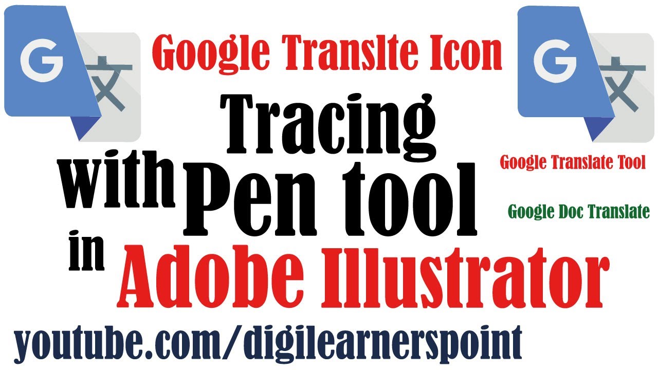 Google translate Icon tracing with Pen tool in Adobe Illustrator