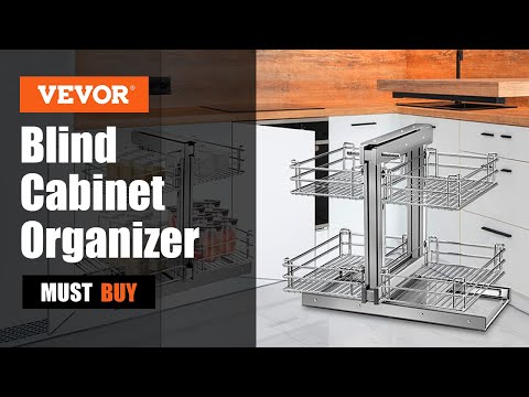 VEVOR Pull Out Blind Corner Cabinet, Opening Chrome Soft Close Blind Corner with Four Shelf
