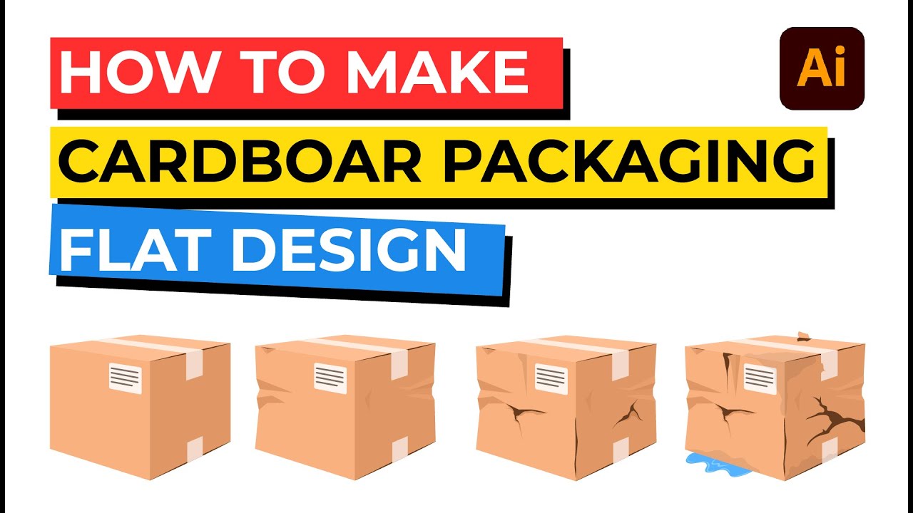 Adobe illustrator tutorial - how to make vector cardboard packaging flat design