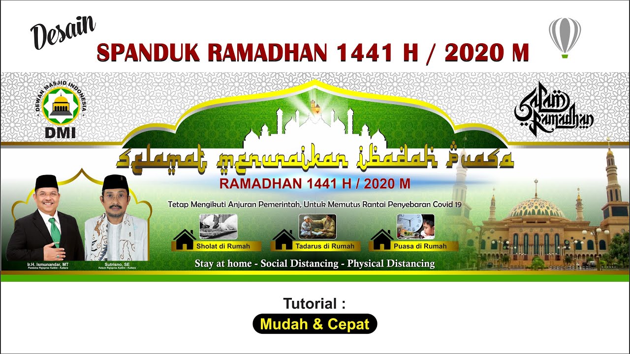 Desain Spanduk Puasa Ramadhan 1441 H 2020 M - Ramadan Banners (Stay at Home)