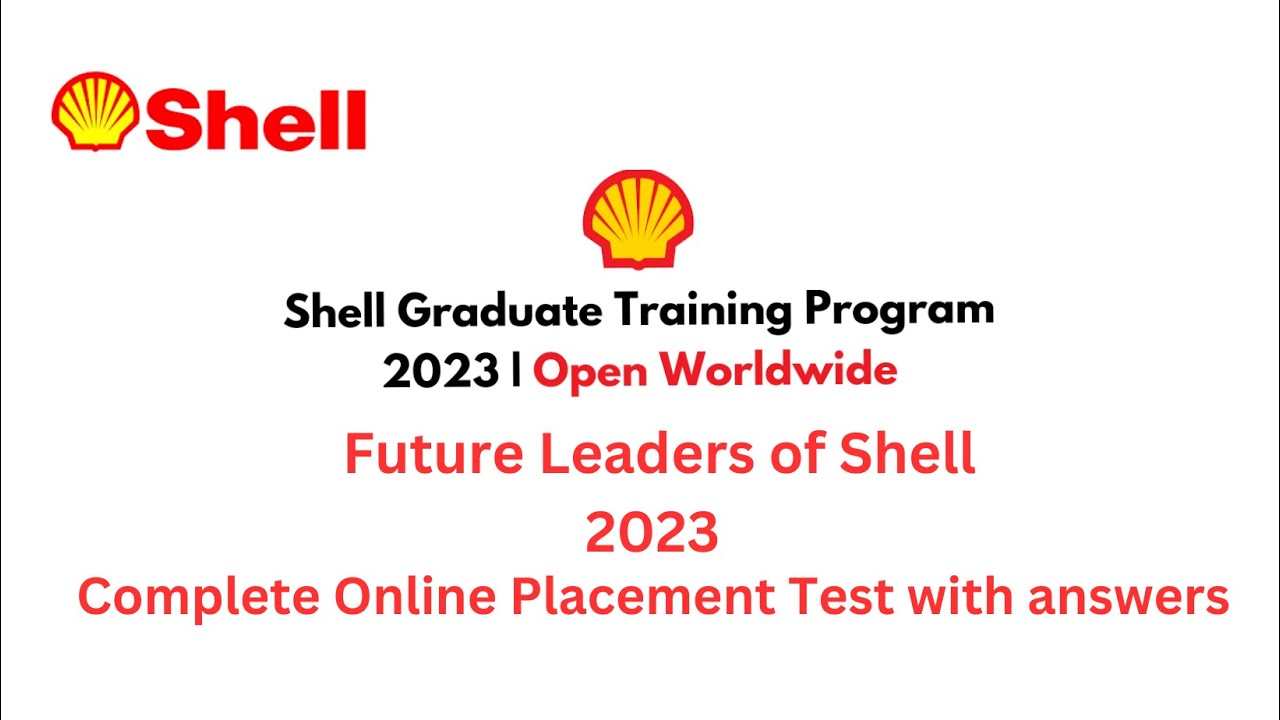 Shell Management Trainee Program complete online assessment test 2023, Shell Future Leaders Test-23
