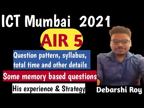 AIR-5 in ICT Mumbai 2021 |How to prepare for ICT |Question pattern of ICT Mumbai|cutoff for ICT