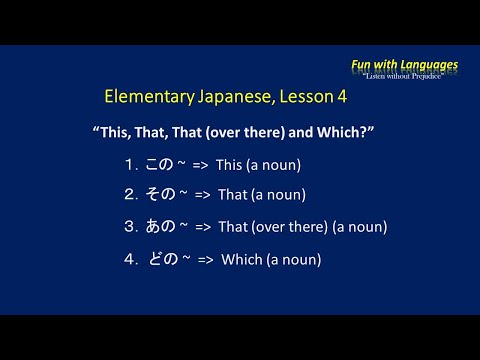 kono, sono, ano, dono. この, その, あの, どの (Lesson 4) Elementary Japanese Lessons