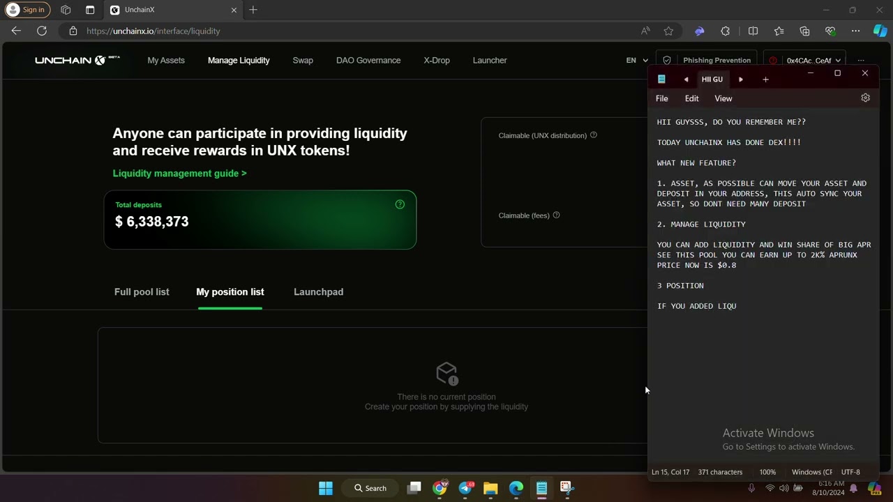 UnchainX DEX? Whats new? Find here!