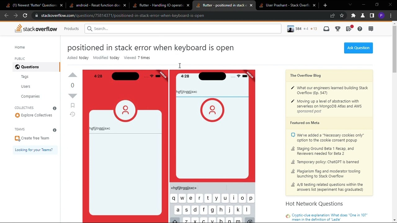 Flutter Stack Widget Error