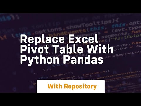 replace excel pivot table with python pandas