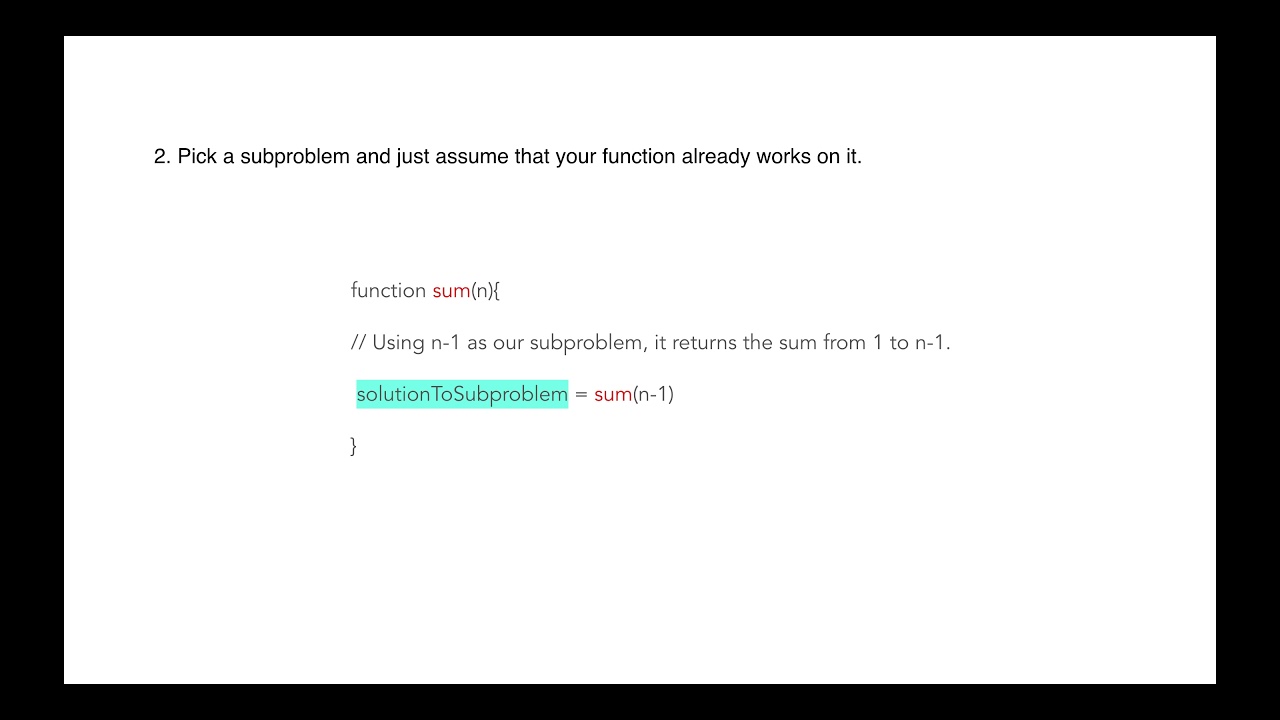 Approaching Recursion Problems - Don't think recursion
