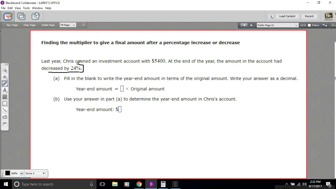 Finding the multiplier to give the final amount after a percentage increase or decrease