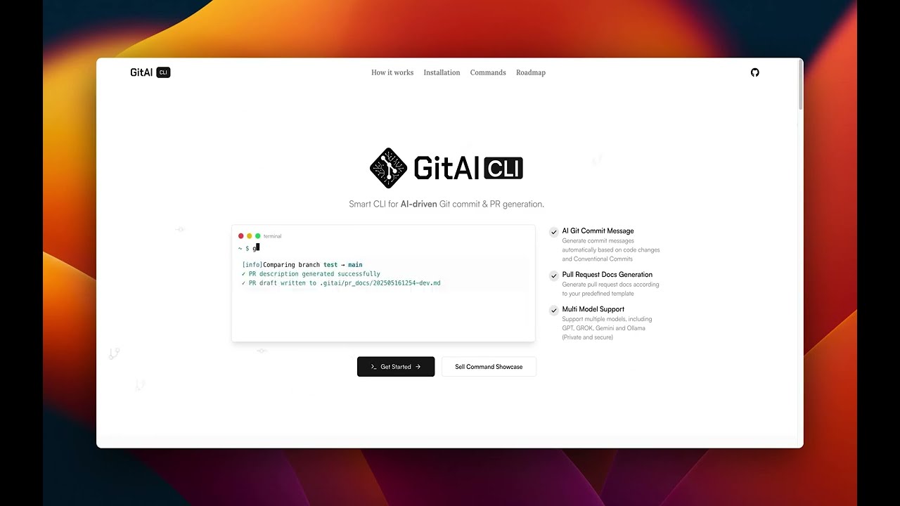 GitAI CLI Demo: The AI efficiency tool for programmers