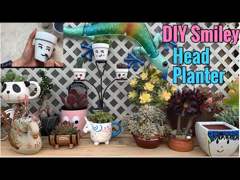 DIY Succulent Mini-Smiley Face Planter 😋
