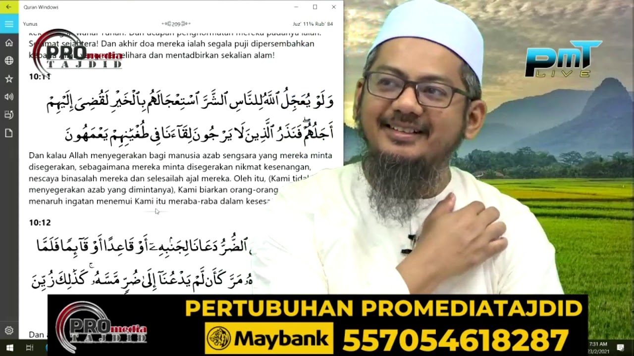23 02 2021 Ustaz Ahmad Hasyimi Tadabbur Surah Yunus