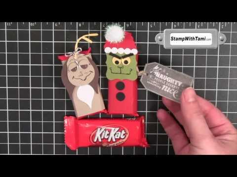 The Grinch & his dog Max Candy Bar Xmas Treats - Stampin' Up!