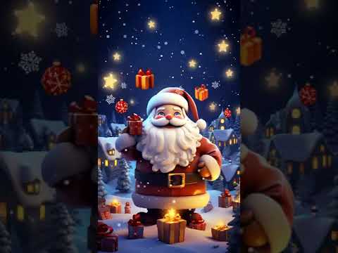 Santa Claus 3D gifts fall from the sky S Animated
