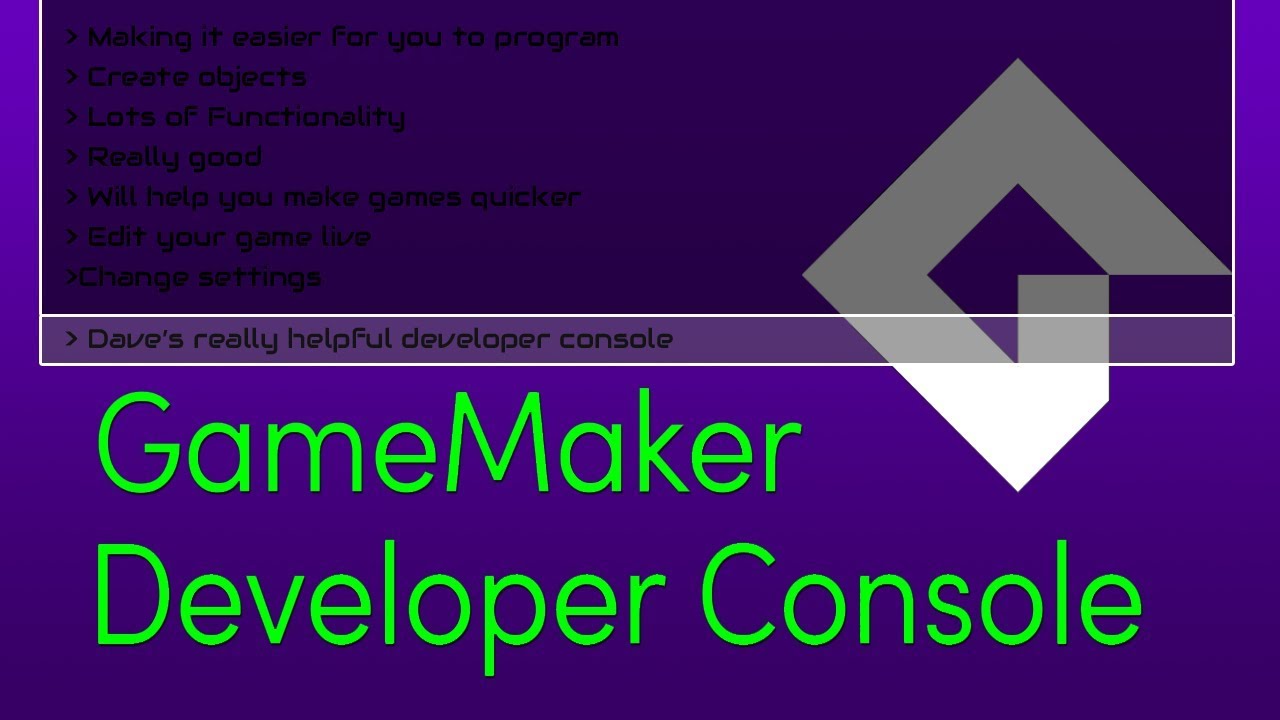 Developer Console for GameMaker