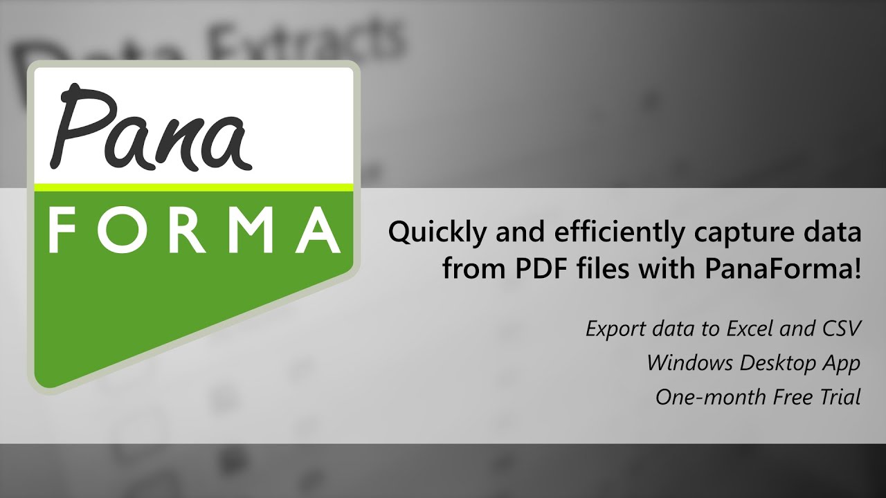 Quickly and efficiently capture data from PDF files with PanaForma for Windows!