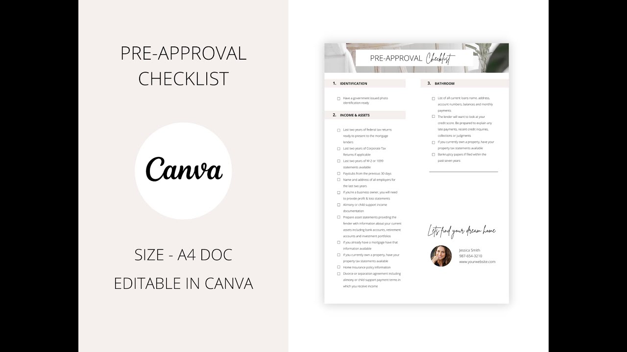 Editable Pre-Approval Checklist Template