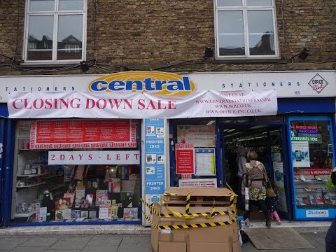 A peek inside Central Stationers (stationery supplies or office supplies store) Camden High Street.