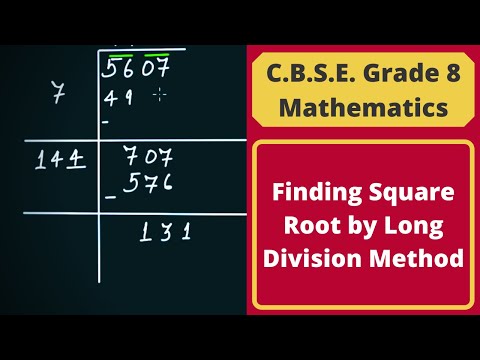 Finding Square Root by Long Division Method || Square Root || C.B.S.E. Grade 8 Mathematics
