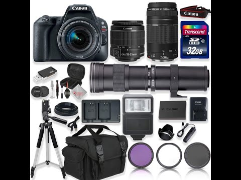 DSLR camera Canon EOS Rebel T7 with is II 18-55mm lens Canon EF 75-300mm III Lens