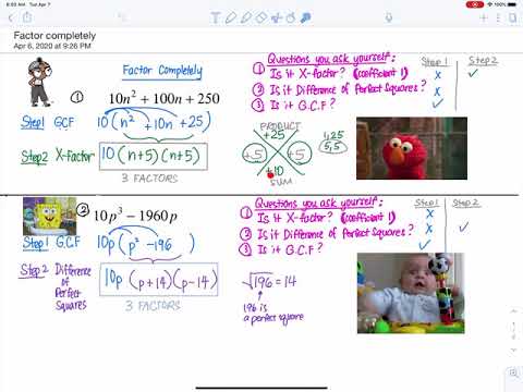 Factor completely (2 examples)