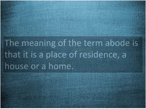 What Is Meaning Of Abode