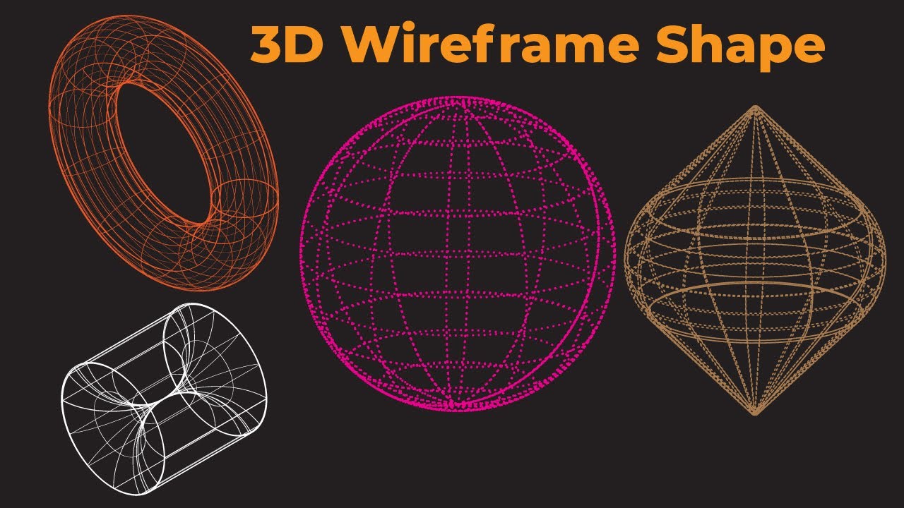 3D Wireframe Shapes in Adobe Illustrator