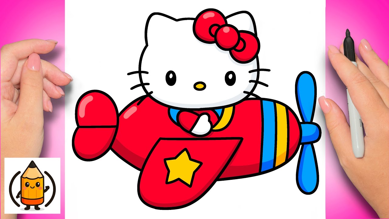 How To Draw Hello Kitty Flying | Sanrio Drawing Tutorial 