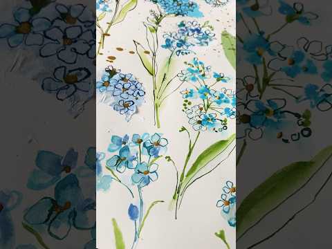 Forget me not flowers #sketchbook #mixedmedia #painting