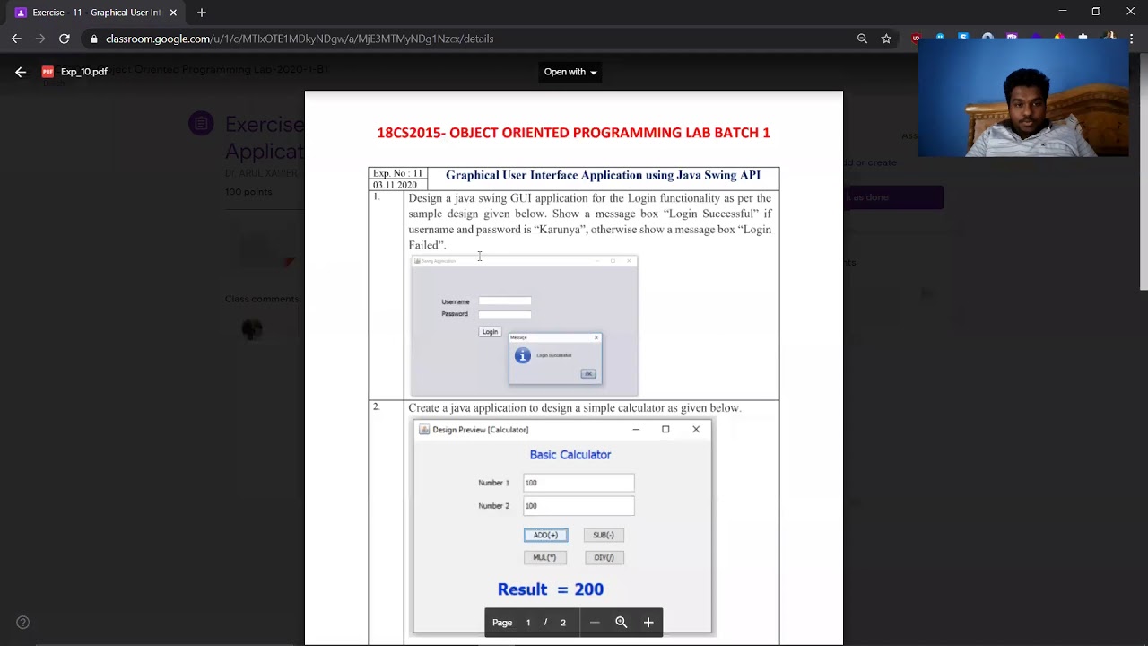 Graphical User Interface Application using Java Swing API