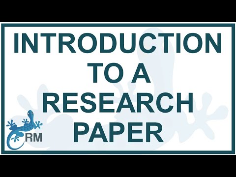 How to write an introduction to a research paper