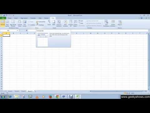 Learn Microsoft Office Excel 2010 Show or Hide Formula bar Gridlines Heading - Mind Luster