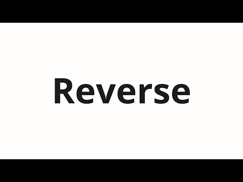 How to pronounce Reverse