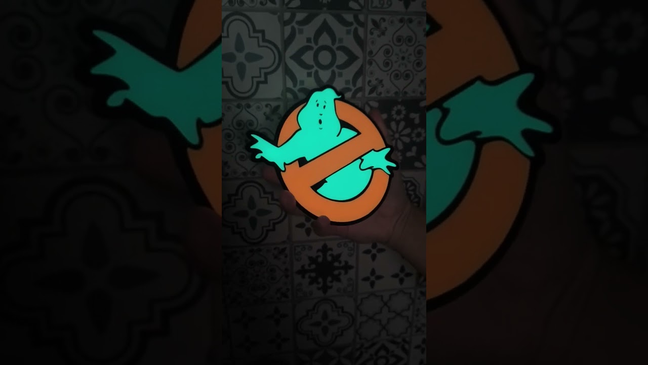 #ghostbusters logo glowing in the dark