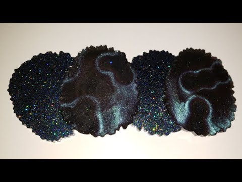 Magnetic pigments in resin / galaxy coasters / resin coasters DIY #withme